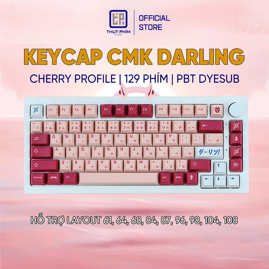 Cmk Darling Keycap (Cherry profile/129 keys/PBT Dyesub) Mechanical ...