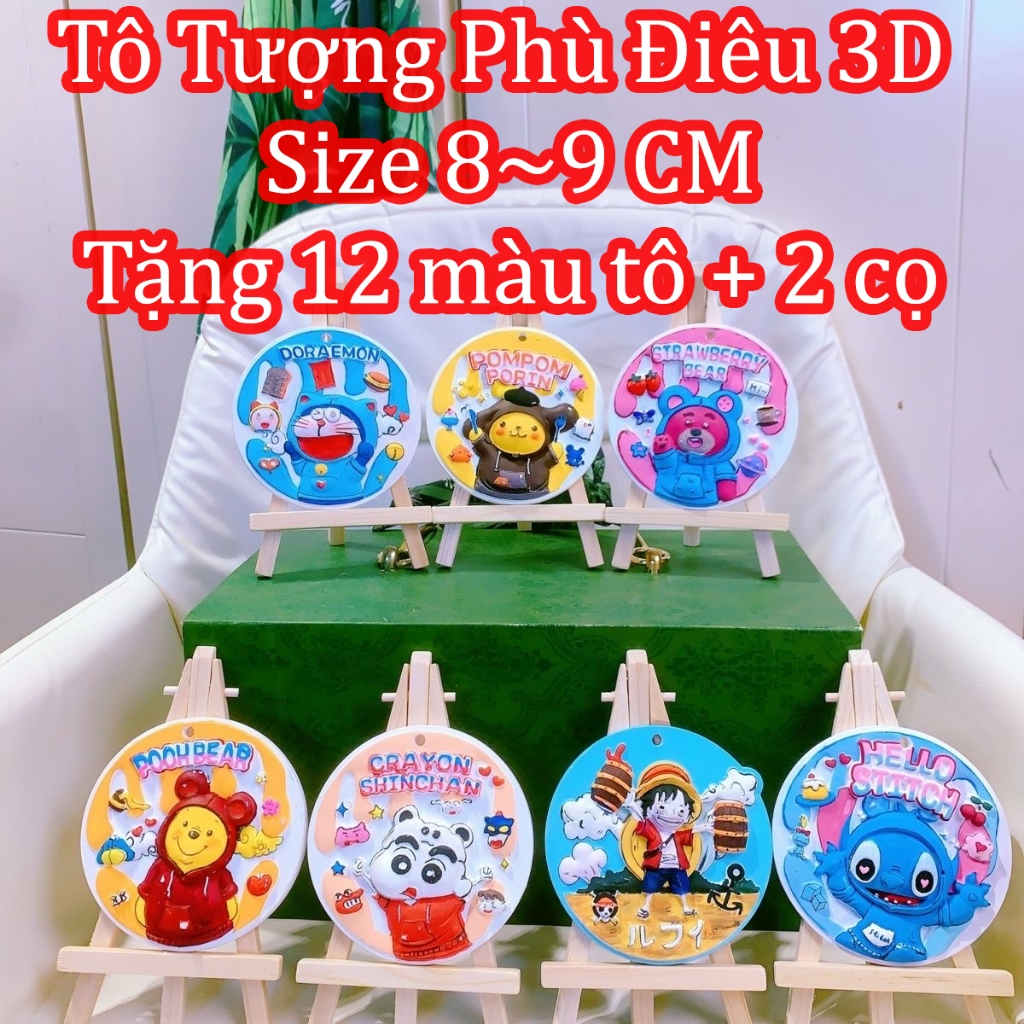 Set of 7 Plaster Statues of relief discs and coloring gifts. Animated ...