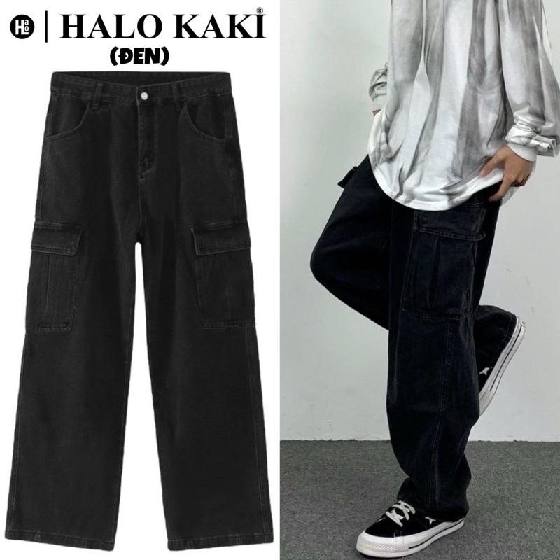 Basic BOX jeans - Wide leg cargo jeans | Shopee Malaysia