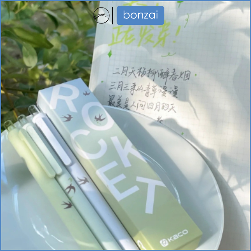 Kaco Rocket Chim Yen gel pen set with black ink 0.5mm nib (Genuine ...