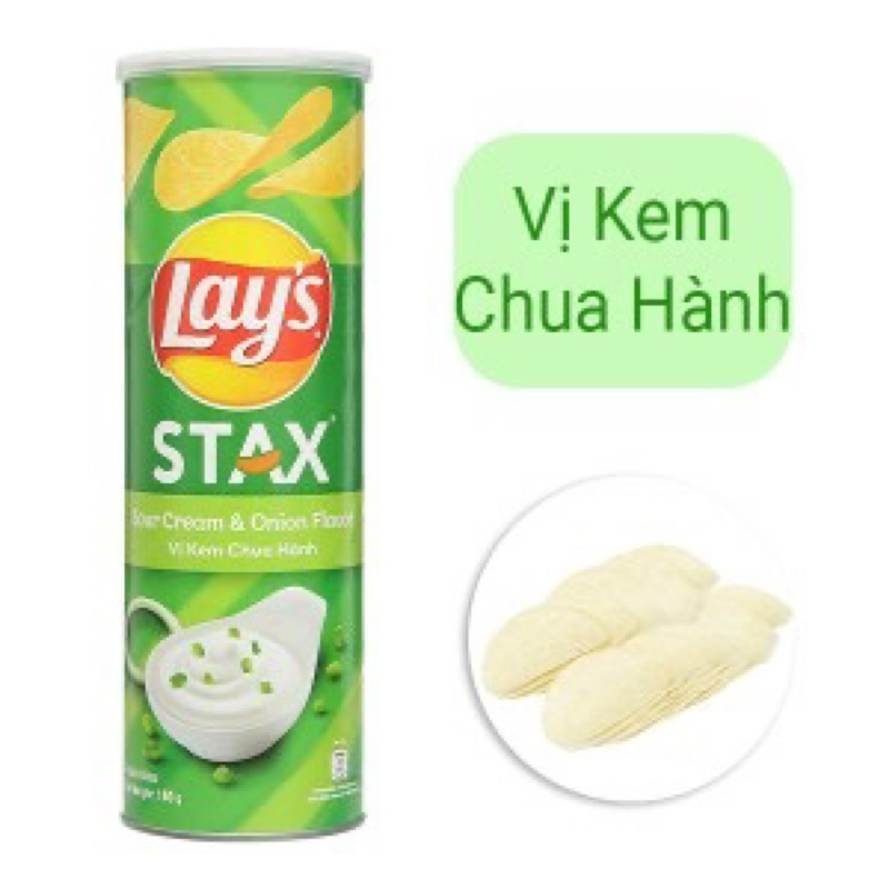 Snack Lay's Stax Sour Cream and Onion Flavor 100g can | Shopee Malaysia