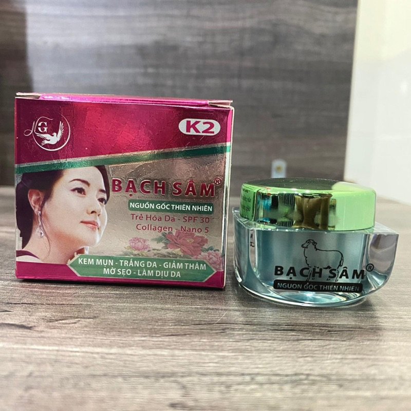 Acne Cream - Whitening - Reduce dark spots - Blurring scars - Soothe white ginseng skin K2 (18g ...