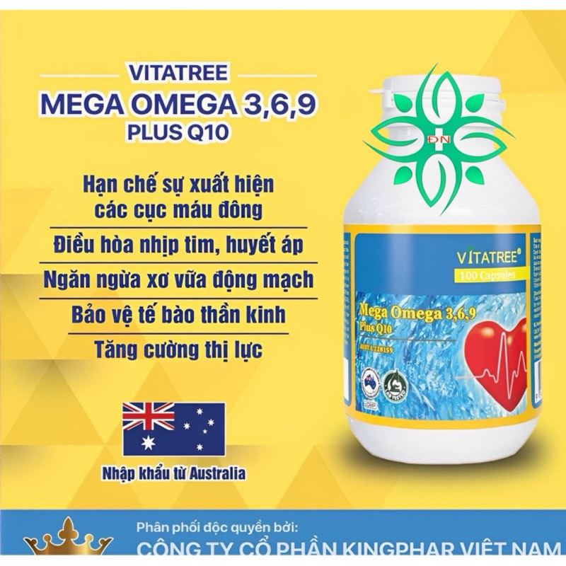 Vitatree Mega Omega 369 Plus Q10 Oral Tablet, Box Of 100 Tablets ...