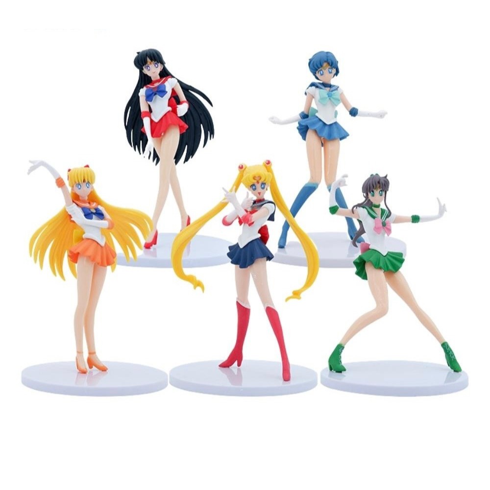 Sailor Moon Model set of 5 super beautiful standing figures - Height ...