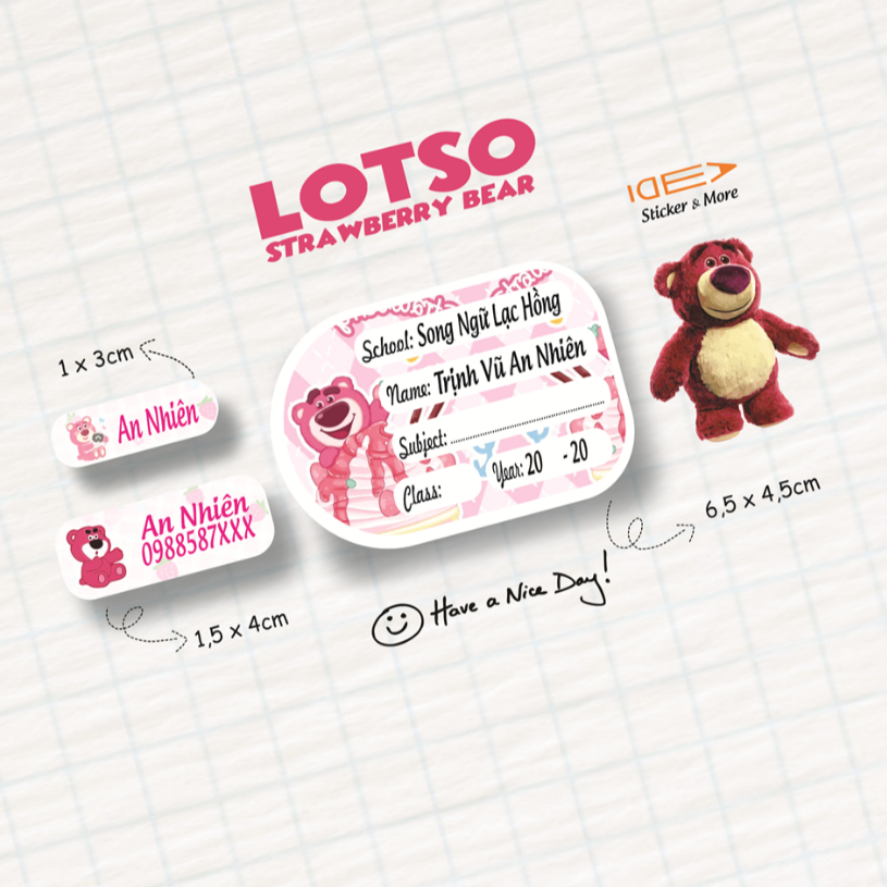 (FIRE) Combo 108 Stickers + 45 LOTSO - STRAWBERRY BEAR notebook labels ...