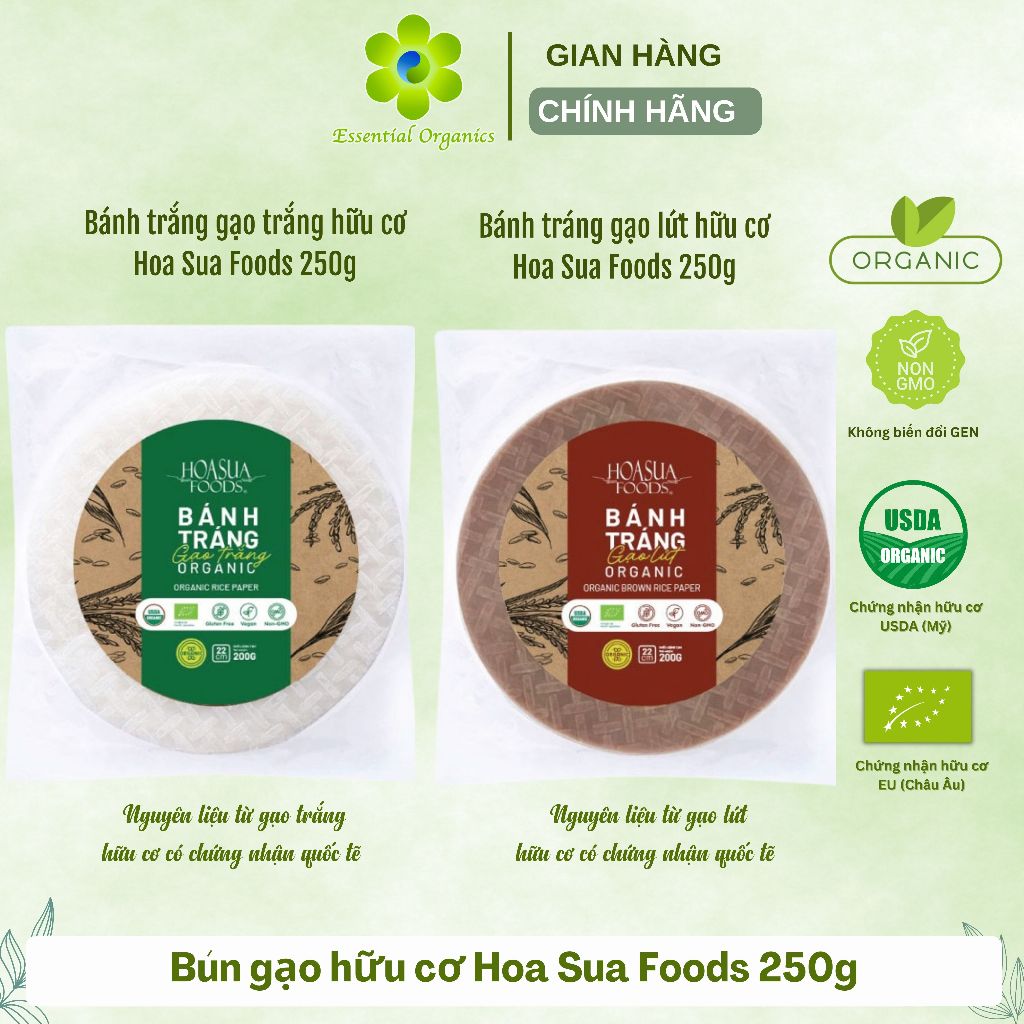 Organic rice paper rice paper White rice / organic Brown rice paper Hoa ...