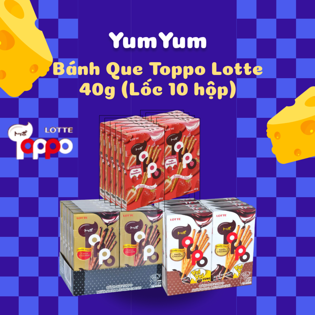 [COMBO Of 10 BOXES] Korean Toppo Lotte Cake Sticks, Chocolate/Vanilla ...