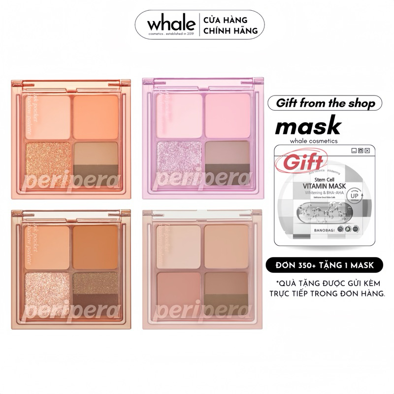 Peripera Ink Pocket Shadow Palette 4-Box Eyeshadow (6.4g) | Shopee Malaysia