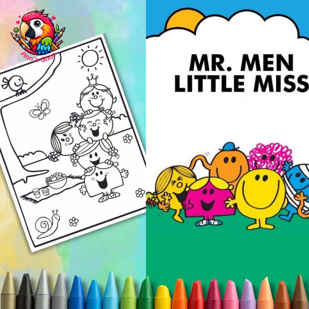 Full Set Of 55 "Mr. Coloring Pictures. Men and Little Miss" Size a4 ...