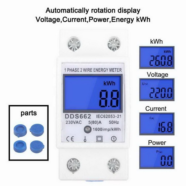 Electrical meter, single-phase electronic meter with electronic screen ...
