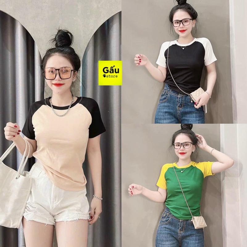Body-hugging shirt with long sleeves and color combination | Shopee ...