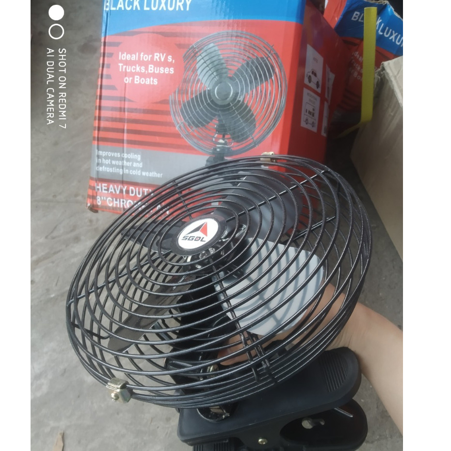 Combo of 4 car clip fans, car clip-on fan with iron cage and black iron ...