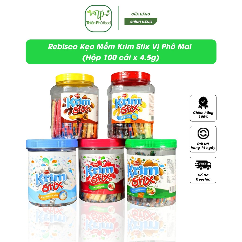 Rebisco Krim Stix Soft Candy Cheese Flavor (Box of 100 x 4.5g) | Shopee ...