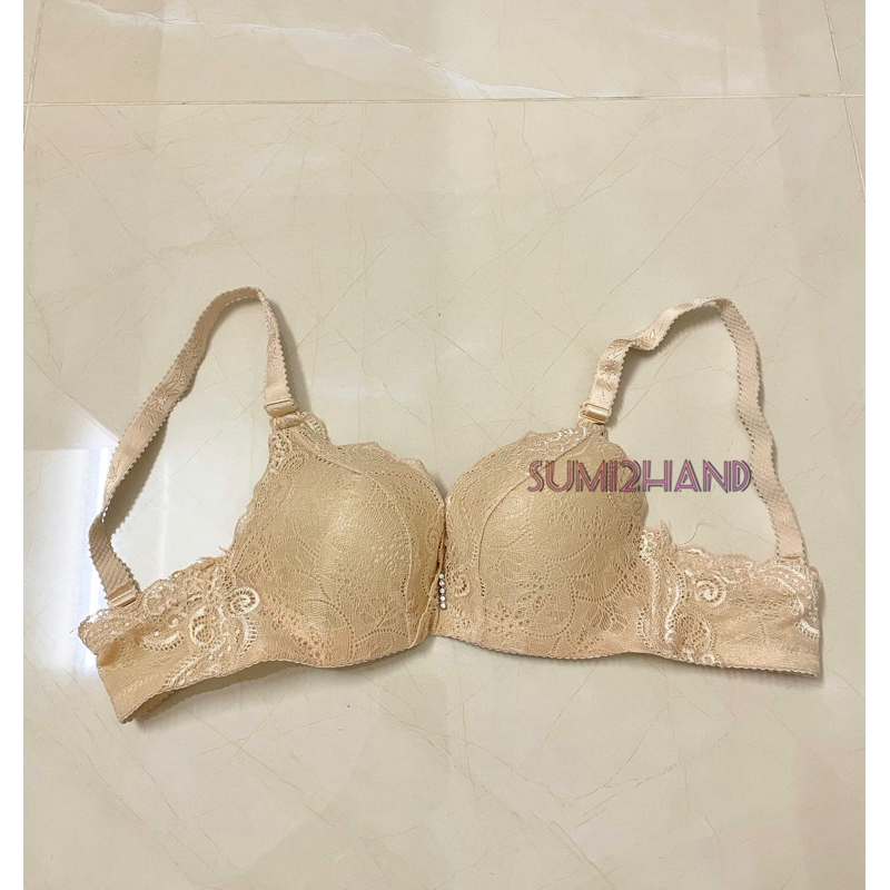 Skin/nude lace bra with 2cm push-up foam underwire (clearance) | Shopee Malaysia
