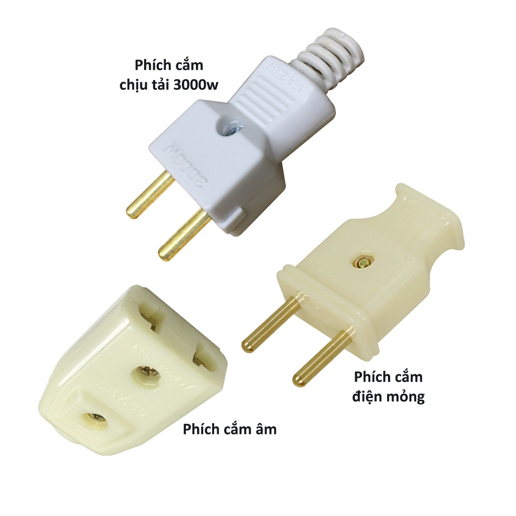 10 load-bearing power plugs, flat female plugs, round copper extension ...