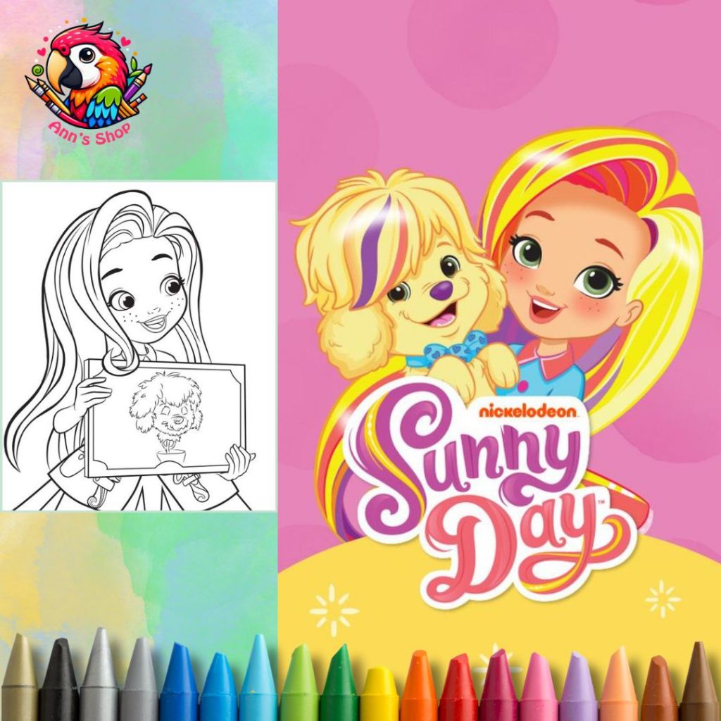 Complete set of 25 coloring pages "Sunny's Day" size a4/a5 - Ann paper ...