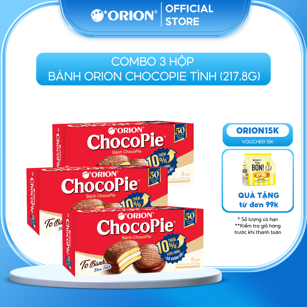 Combo 3 Box of 6 Orion Chocopie Traditional Flavors Cakes (217.8G ...
