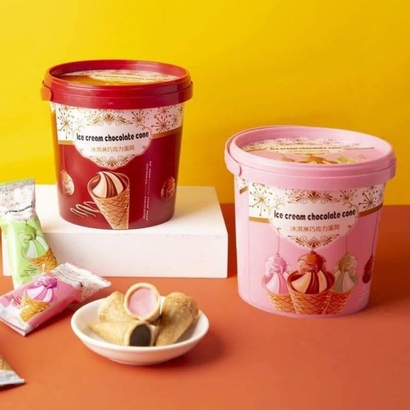 [Extremely Delicious - extremely cheap] Ice cream cone (pink box) mixed ...