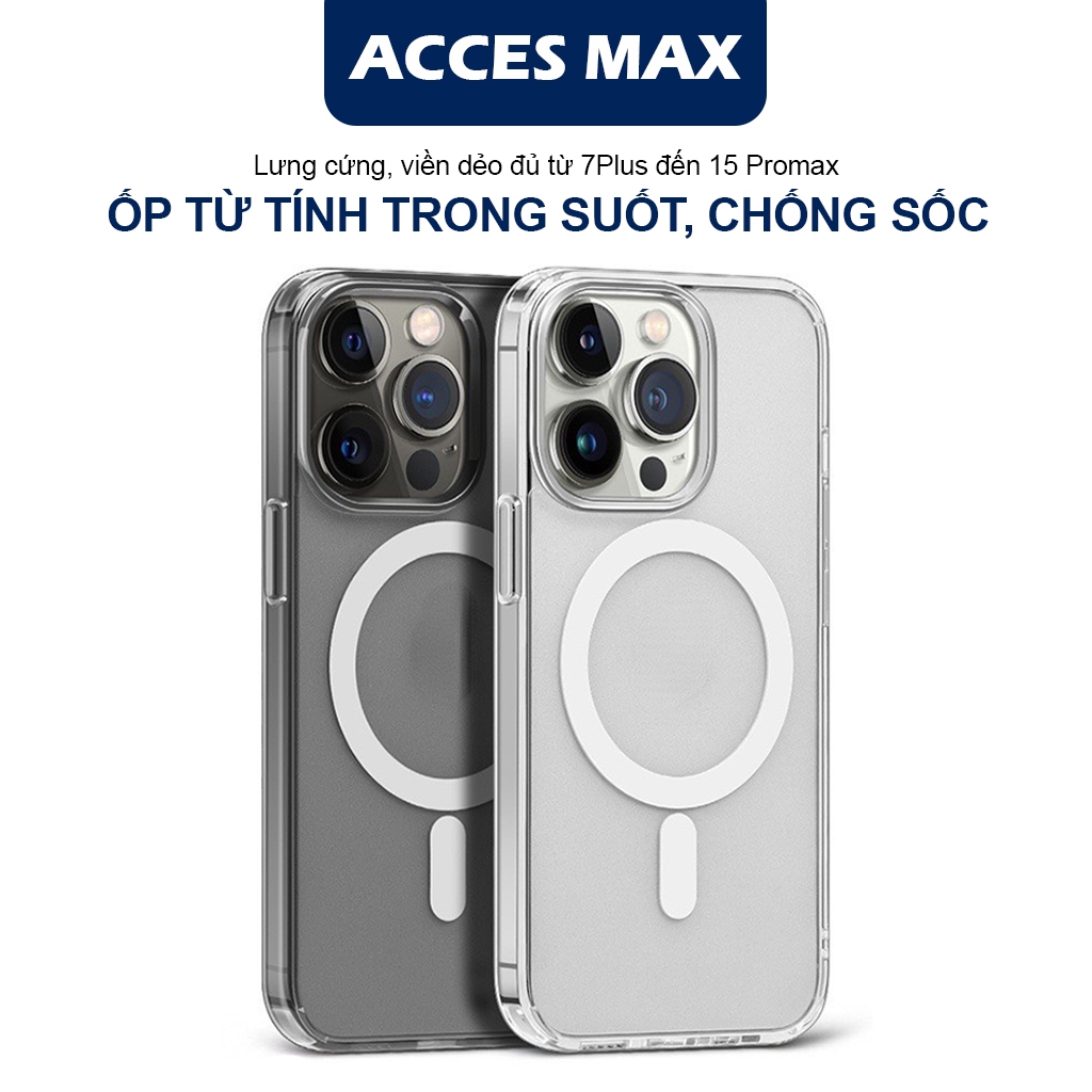 Transparent Magnetic Case Supports Wireless Charging, Hard Back with ...