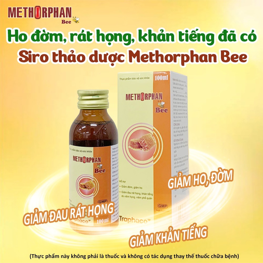 Methorphan Bee Traphaco Cough Syrup- Supports Cough Reduction, Sputum ...