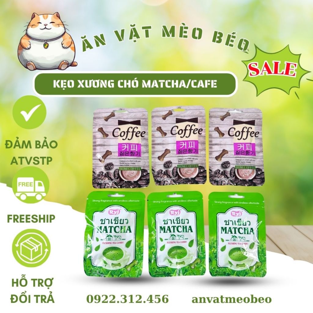 Matcha Dog Bone Candy / Coffee, Dog Bone Matcha Candy, Fat Cat Snack ...