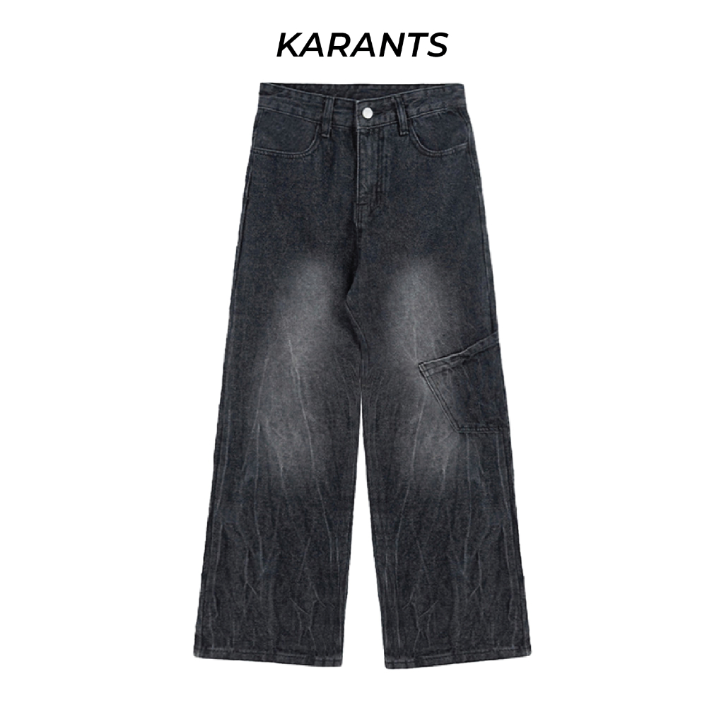 Y2k Karants Local Brand Wide Leg Streetwear Hot Trend Jeans - KQ14 ...