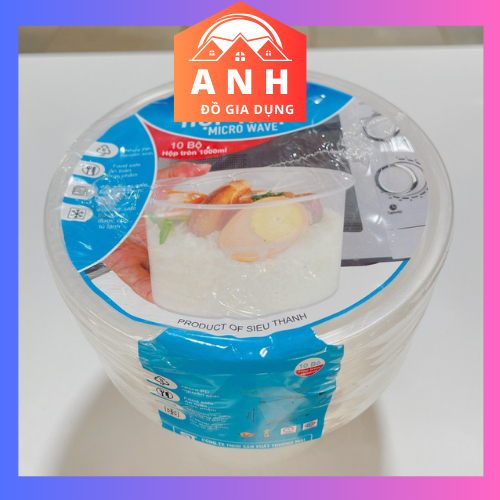 Combo of 10 high-quality round plastic boxes with lids 550ml-700ml ...