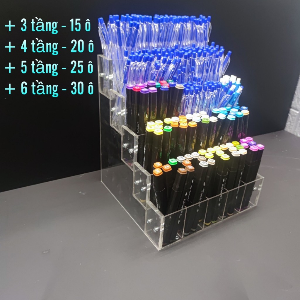 (Wholesale) Multi-cell pen shelf - mica desktop pen tray | Shopee Malaysia