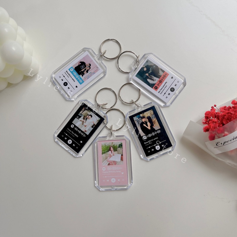 Spotify key chain with photo printed on request, spotify song keychain ...