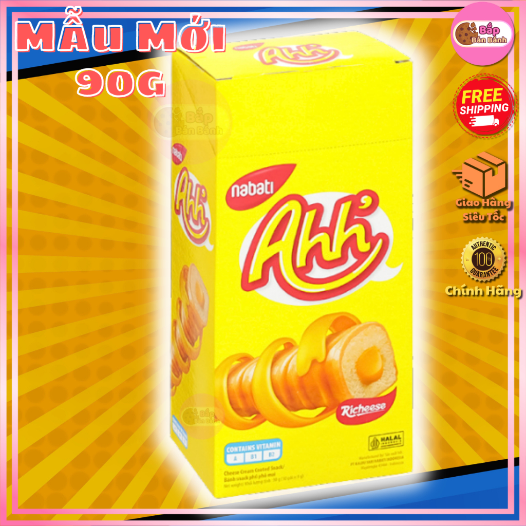 Richeese Ahh' Triple Cheese Sponge Cake - Cheese Nabati Cake (90g Box ...