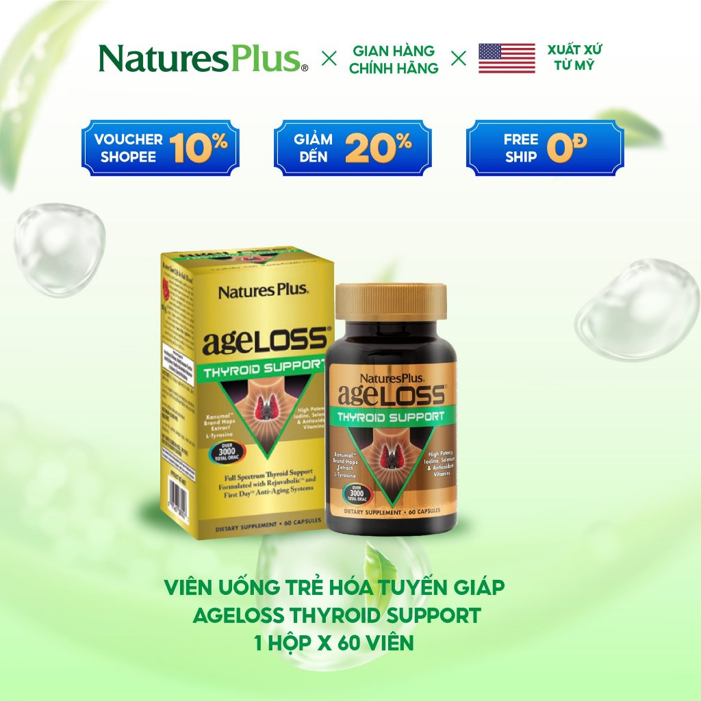 Nature's Plus Ageloss Thyroid Support Thyroid Support (Box Of 60 ...