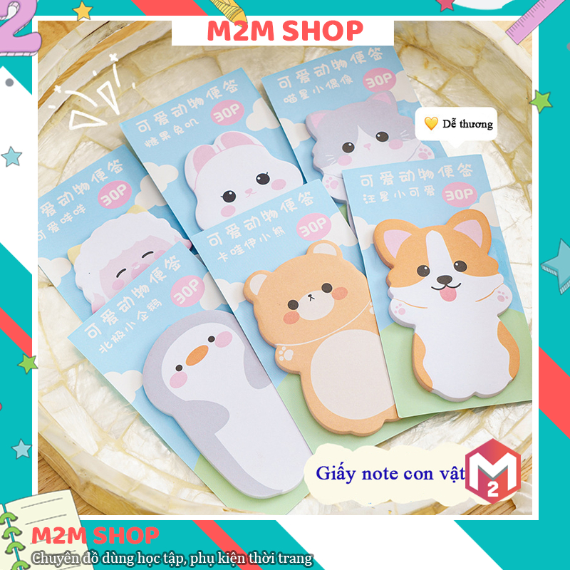 Cute Animal note Paper, Cartoon Character Peeling Memo Paper (30 Sheets ...