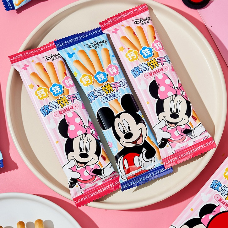 Mickey & Minnie Milk Cookie Sticks 2 Traditional/ Cranberry Flavors ...