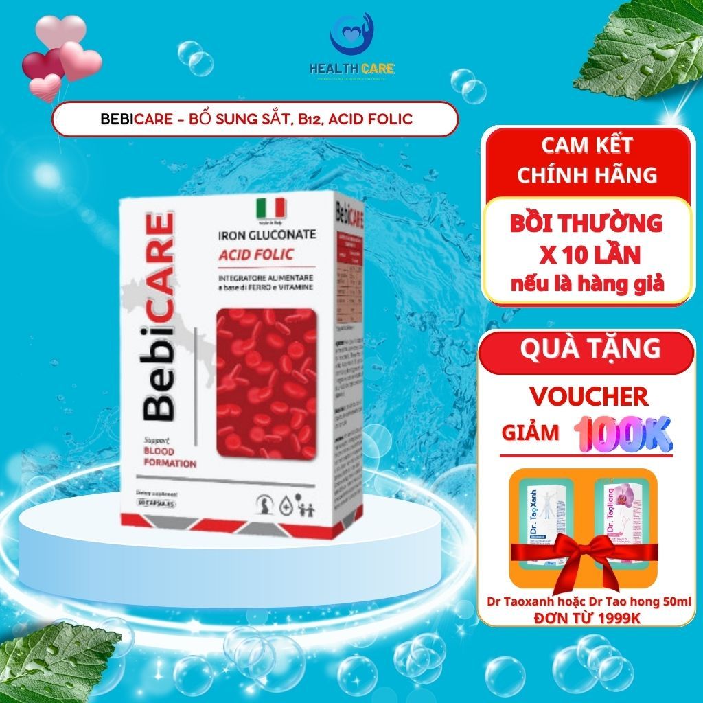 Bebicare - Iron Supplement, vitamin B12, Folic Acid - Supports Blood Production, Reduces The ...