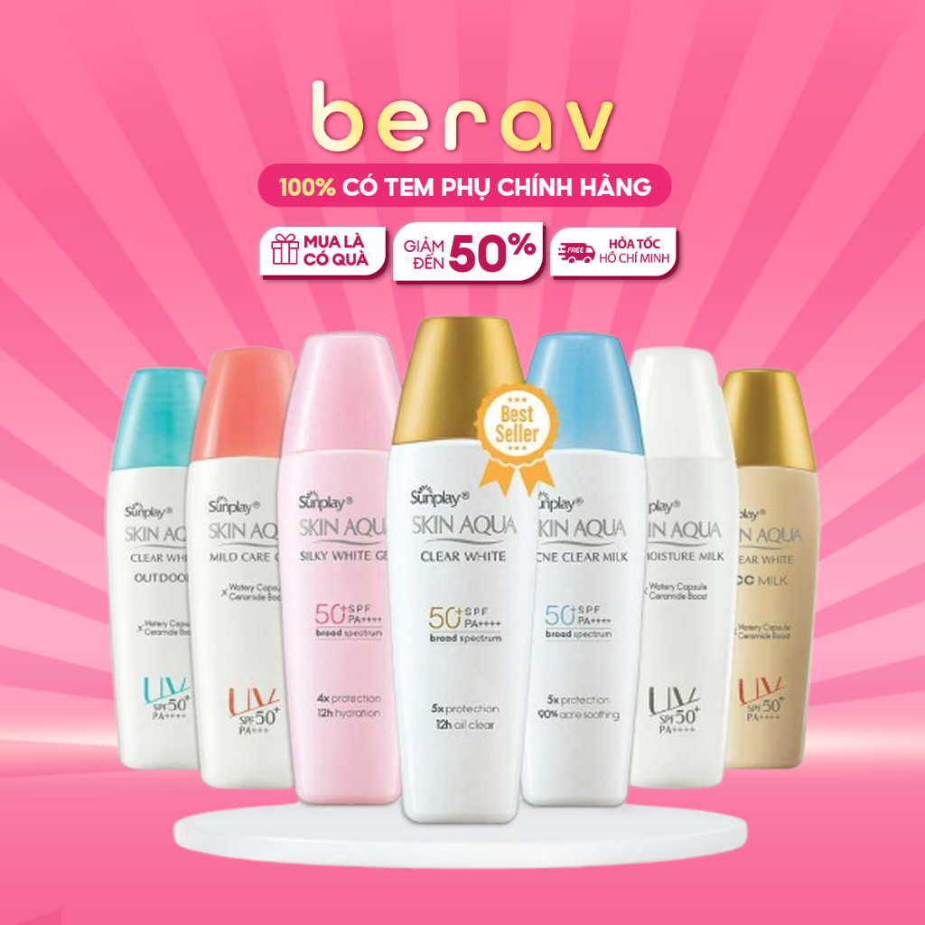 Sunplay Skin Aqua Sunscreen alkaline oil, moisturizing, white Skin ...