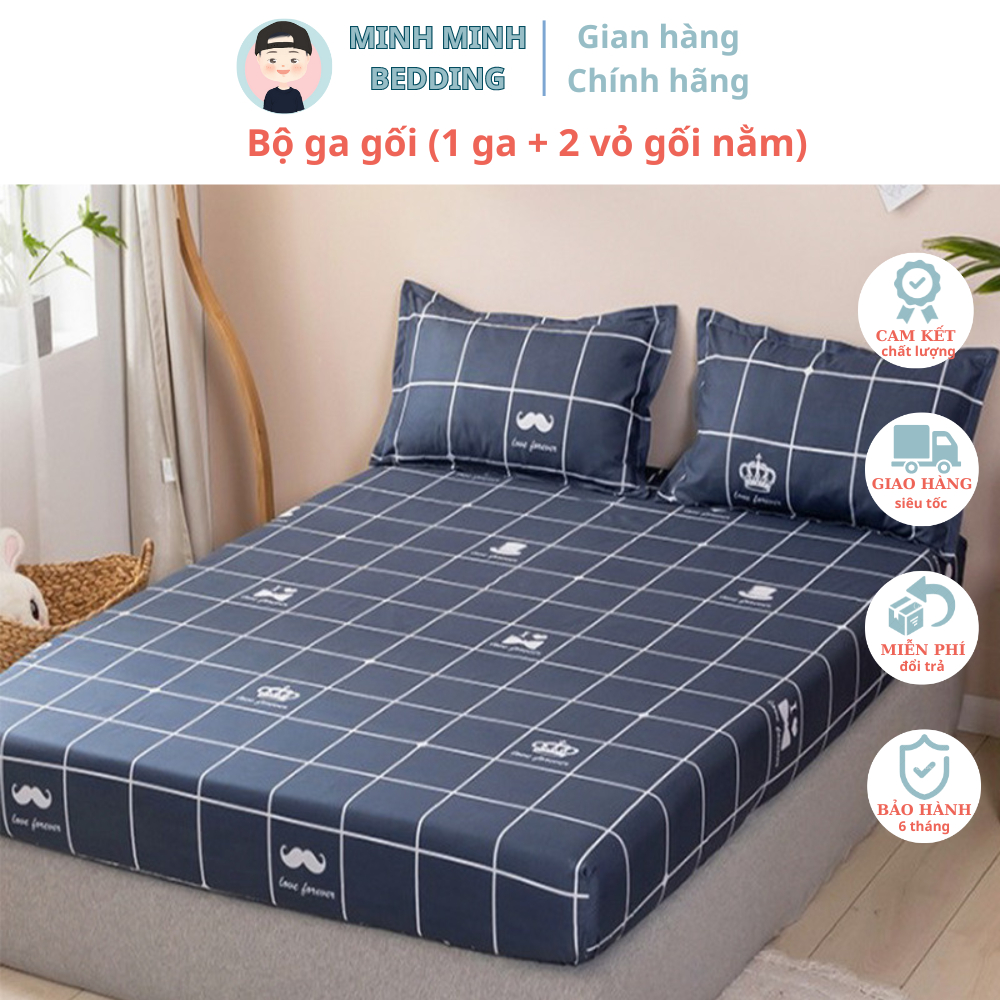 3 Piece elastic bed sheet, 3D printed BEARD pattern, high quality Poly ...