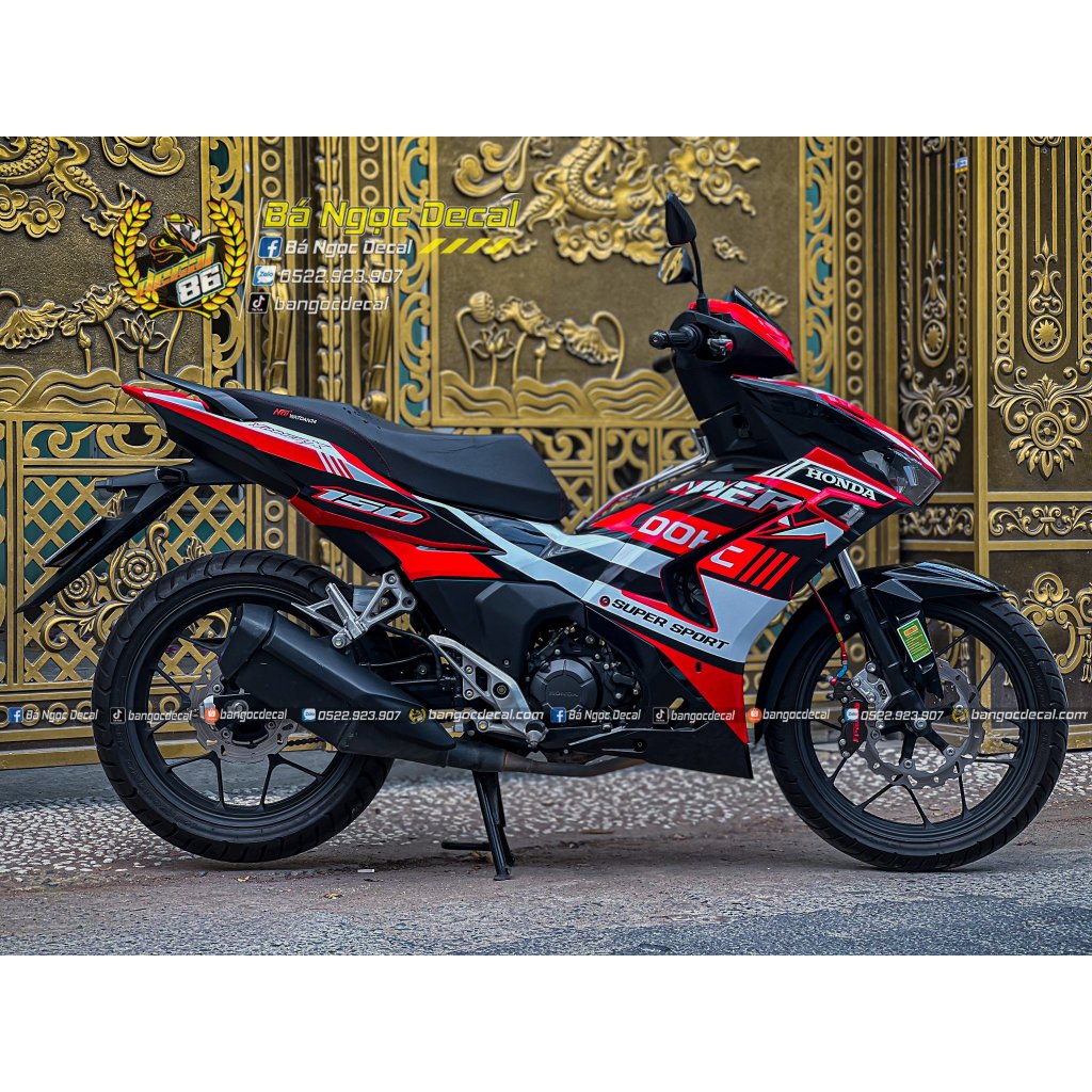Zx10r REMOVABLE STICKER WINNER X V3 CAR STICKER HRC RED, BLACK RED ...