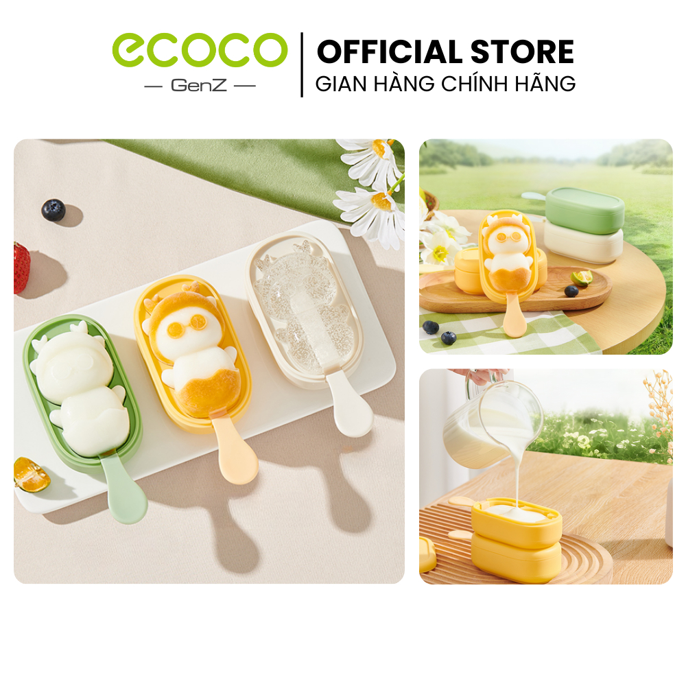 Set of 3 ice cream molds, dragon-shaped ECOCO silicon jelly tray for ...