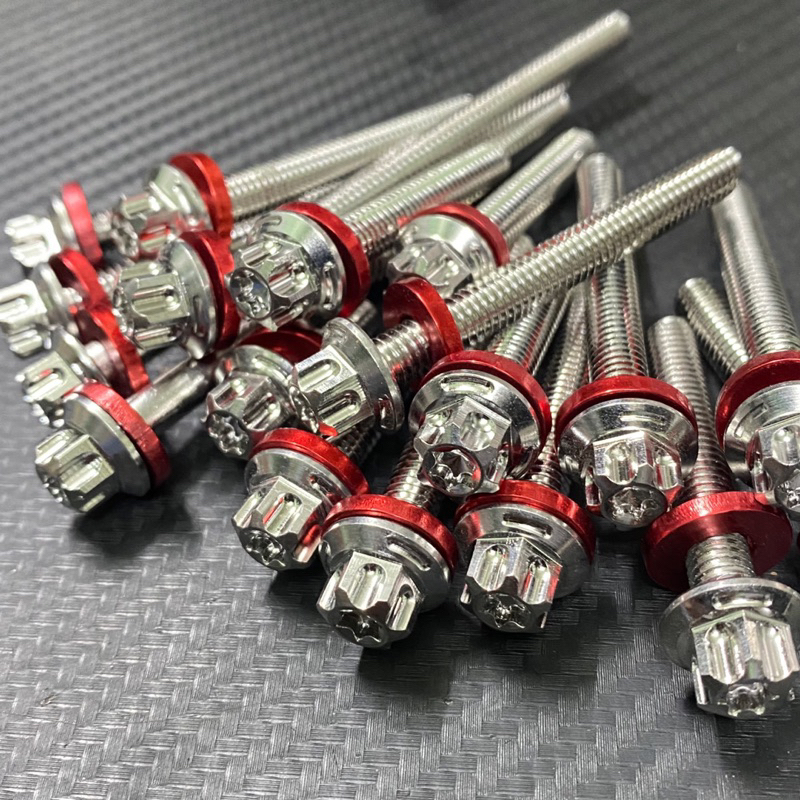 Full set of engine block screws Model Bong comes with full red 304 ...