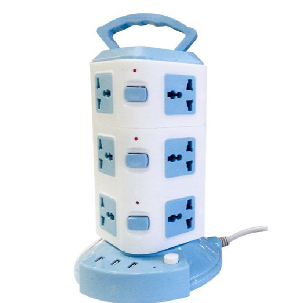 3-layer POWER SOCKET WITH SEPARATE SWITCH EACH FLOOR, 2500W 11 MULTI ...