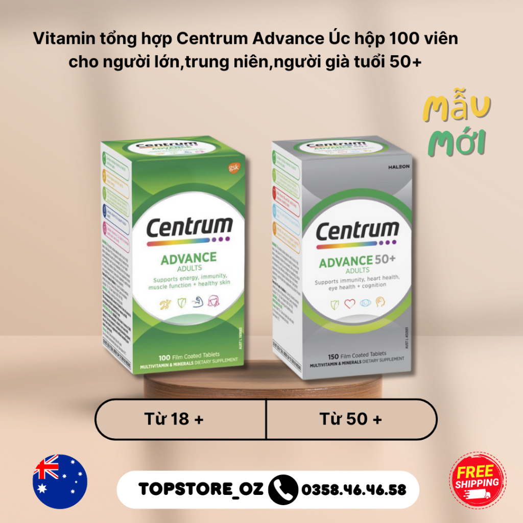 [Date 1/2025] Centrum Advance Australia multivitamin box of 100 tablets ...