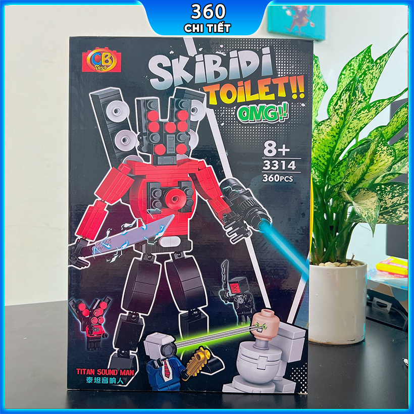 Assembled lego Model Skibidi toilet Titan Monitor Man 504 Details, lego ...