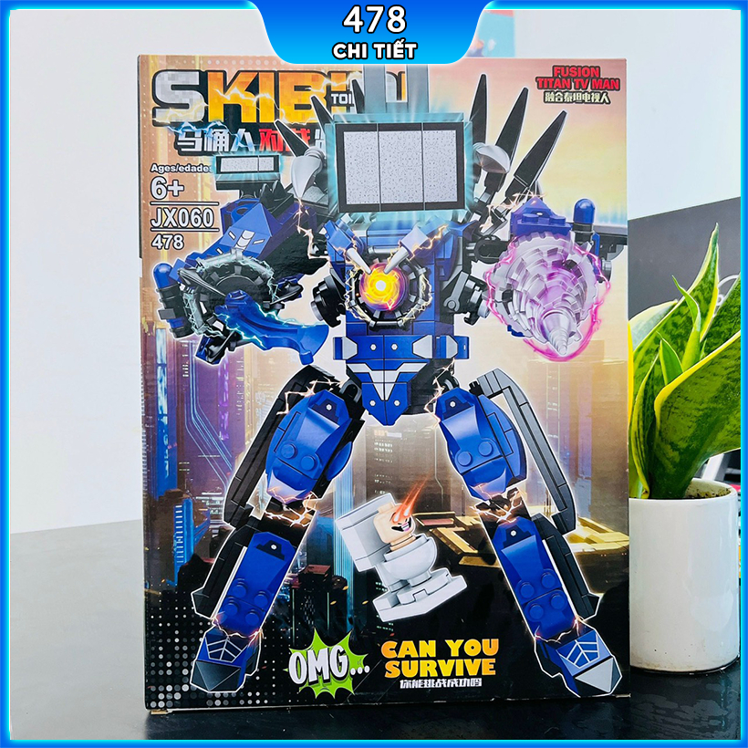 Assembled lego Model Skibidi toilet Titan Monitor Man 504 Details, lego ...