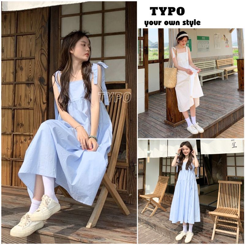 TYPO Vintage style spaghetti straps dress with A letter spread in lady ...