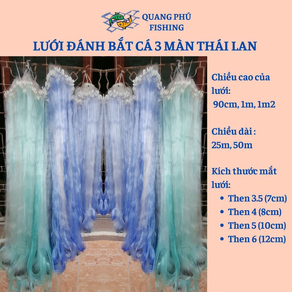 Thai fishing net with 3 screens (film) to catch small and large fish ...