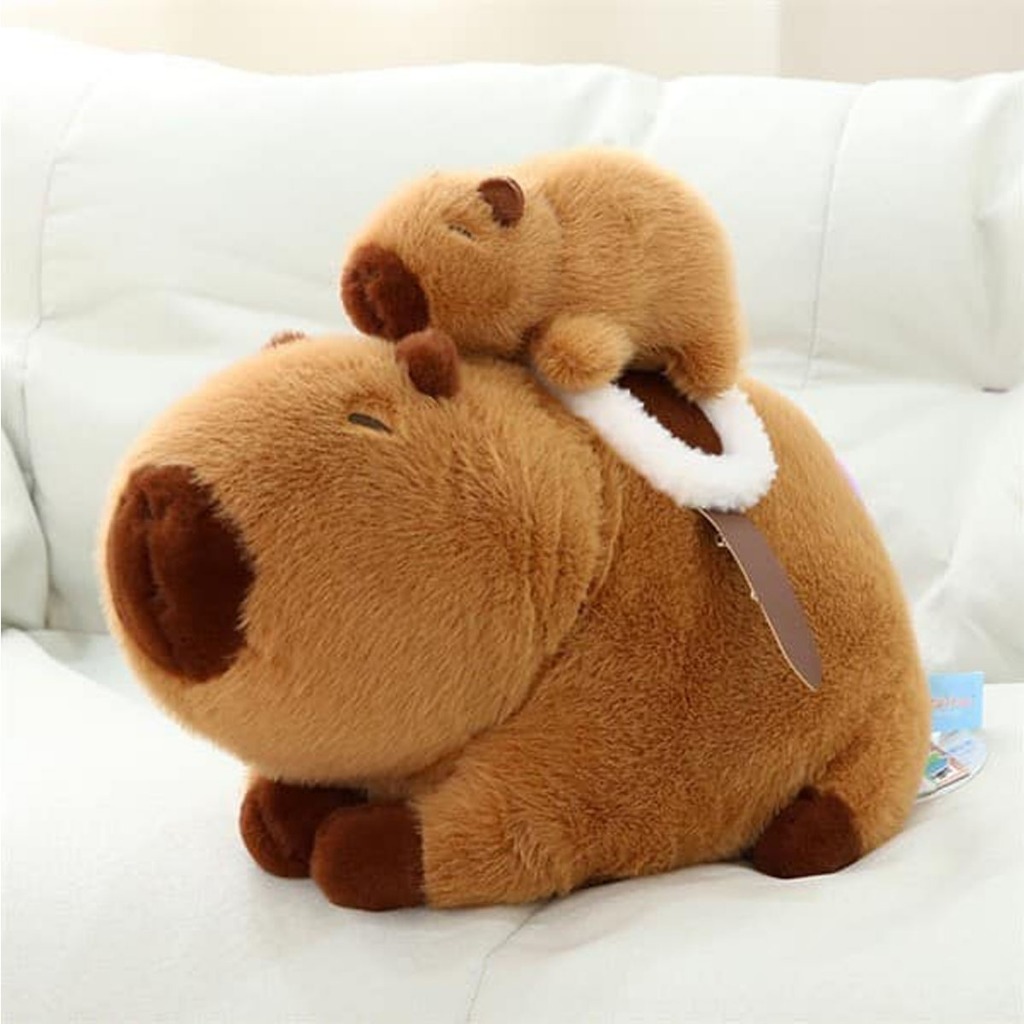 Capybara carries a retractable child - Capybara teddy bear | Shopee ...