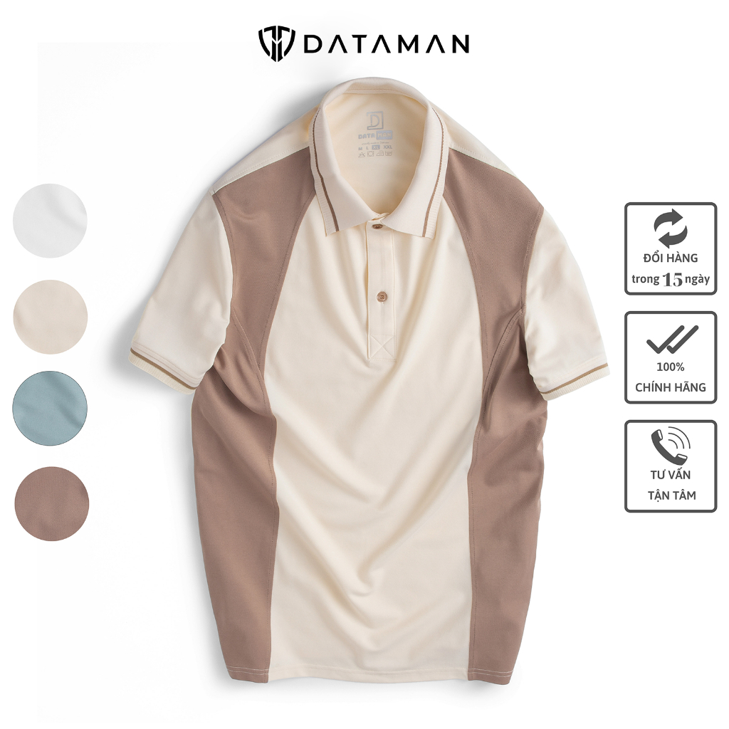 Dataman Men's Polo Shirt, mixed colors, short sleeves, high quality CVC ...
