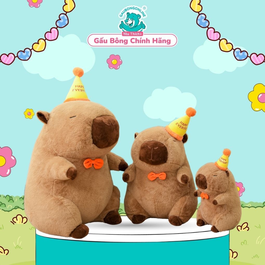 Capybara Mouse Teddy Bear with Happy Hat and Bow, High Quality Mouse ...