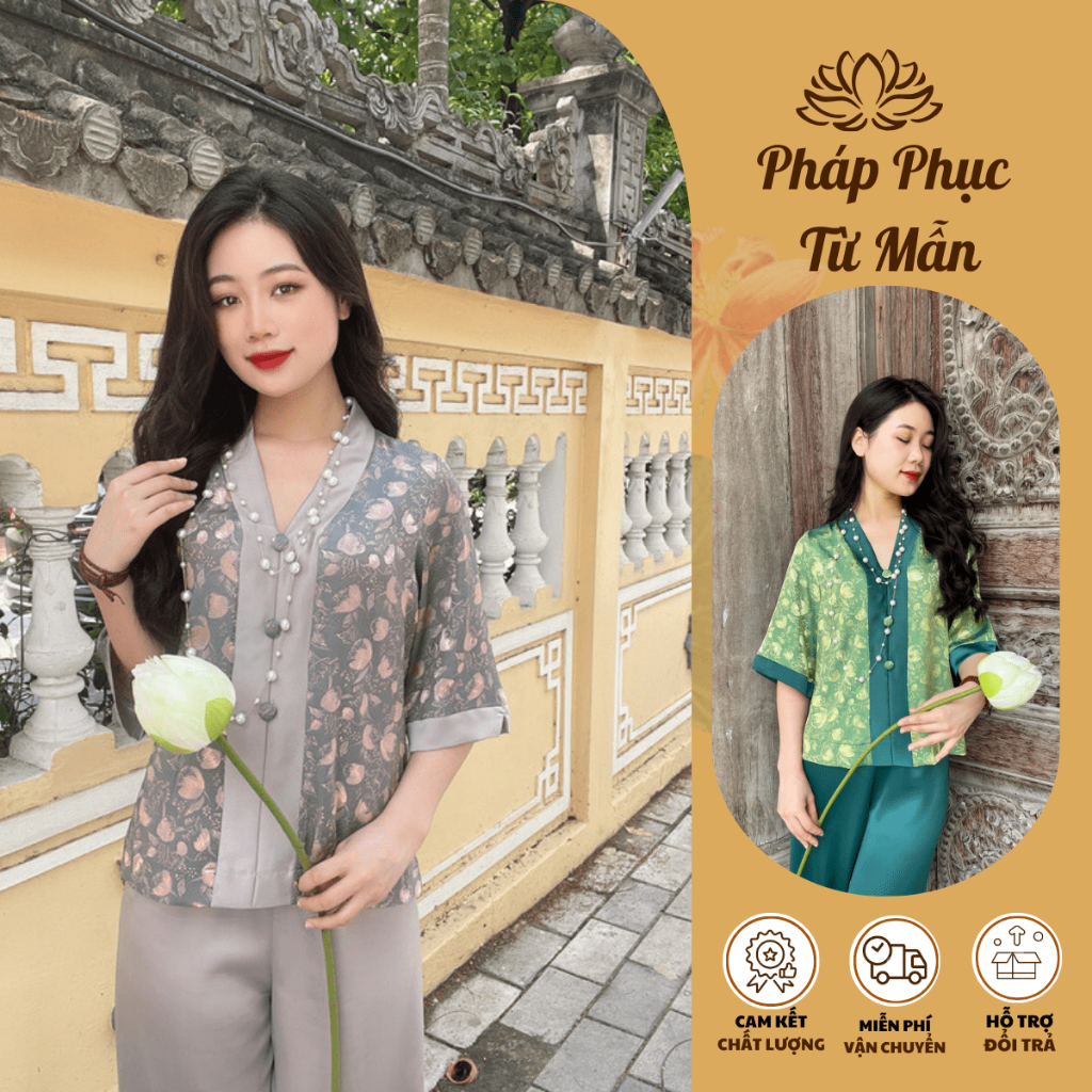 Big size V-neck 3-button temple outfit French temple outfit with wood ...