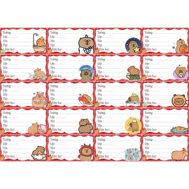 Capybara capybara stickers 40 different stickers/cute capybara notebook ...